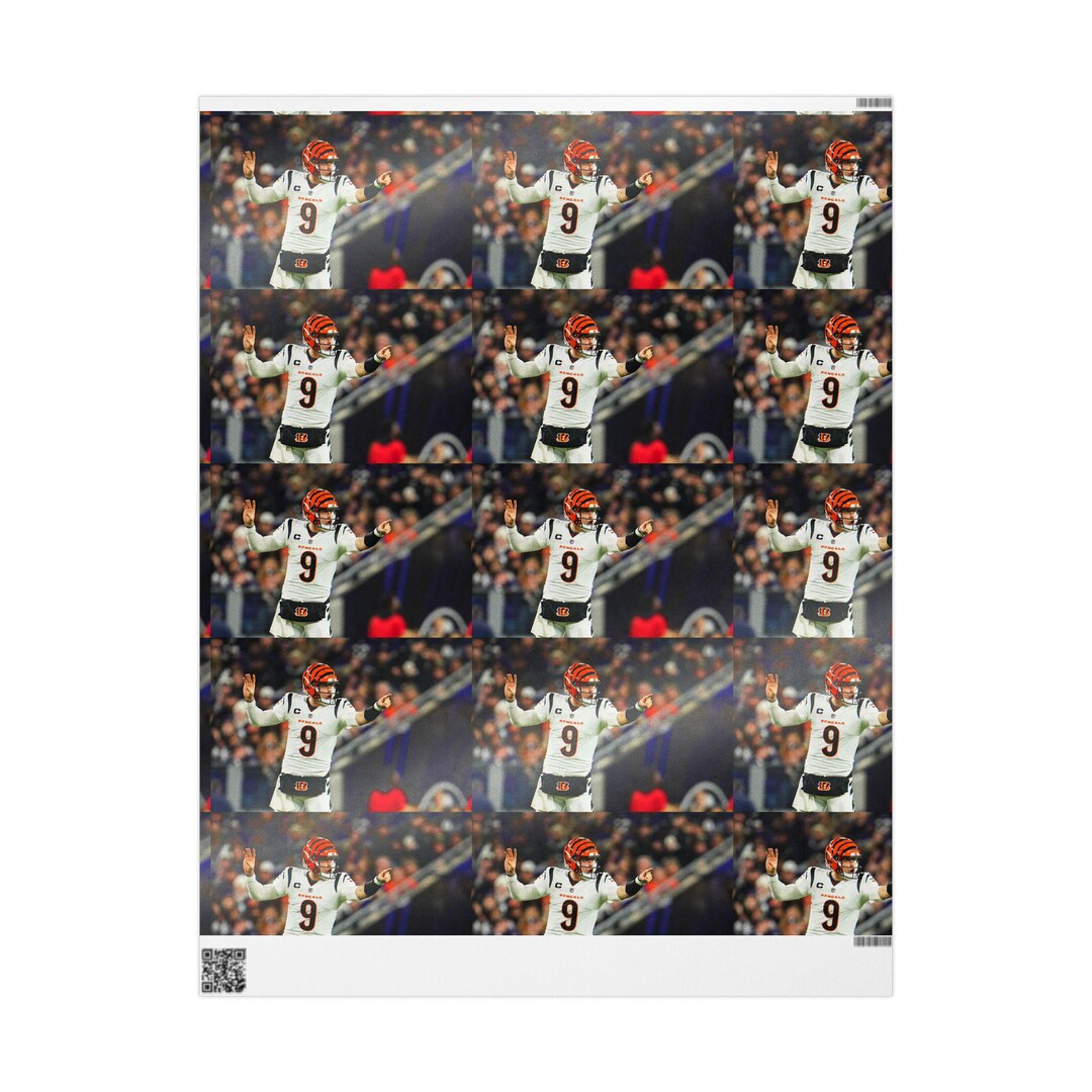 Joe Burrow Wrapping Paper, Joe Burrow Gift, Cincinnati Bengals Wrapping ...