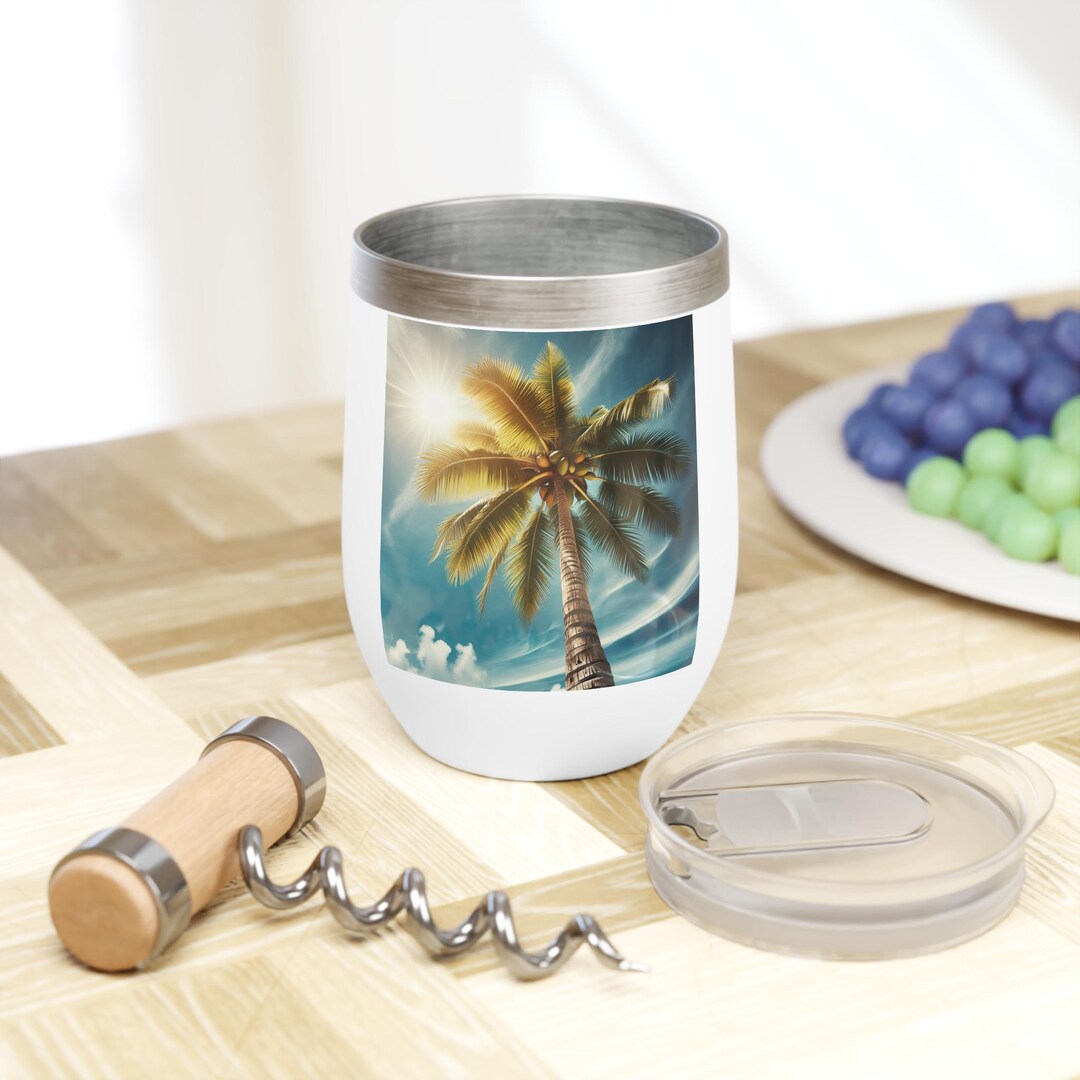 Palm Tree Cup, Ocean Gift, Outdoor Drinkware, Gift for Friends, Summer ...