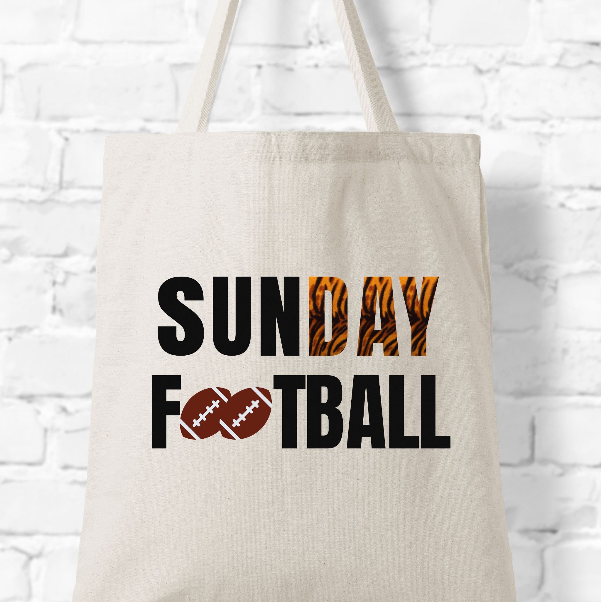 Football Tote Bag, Sunday Football Vacation Bag, Tigers, Bengals ...