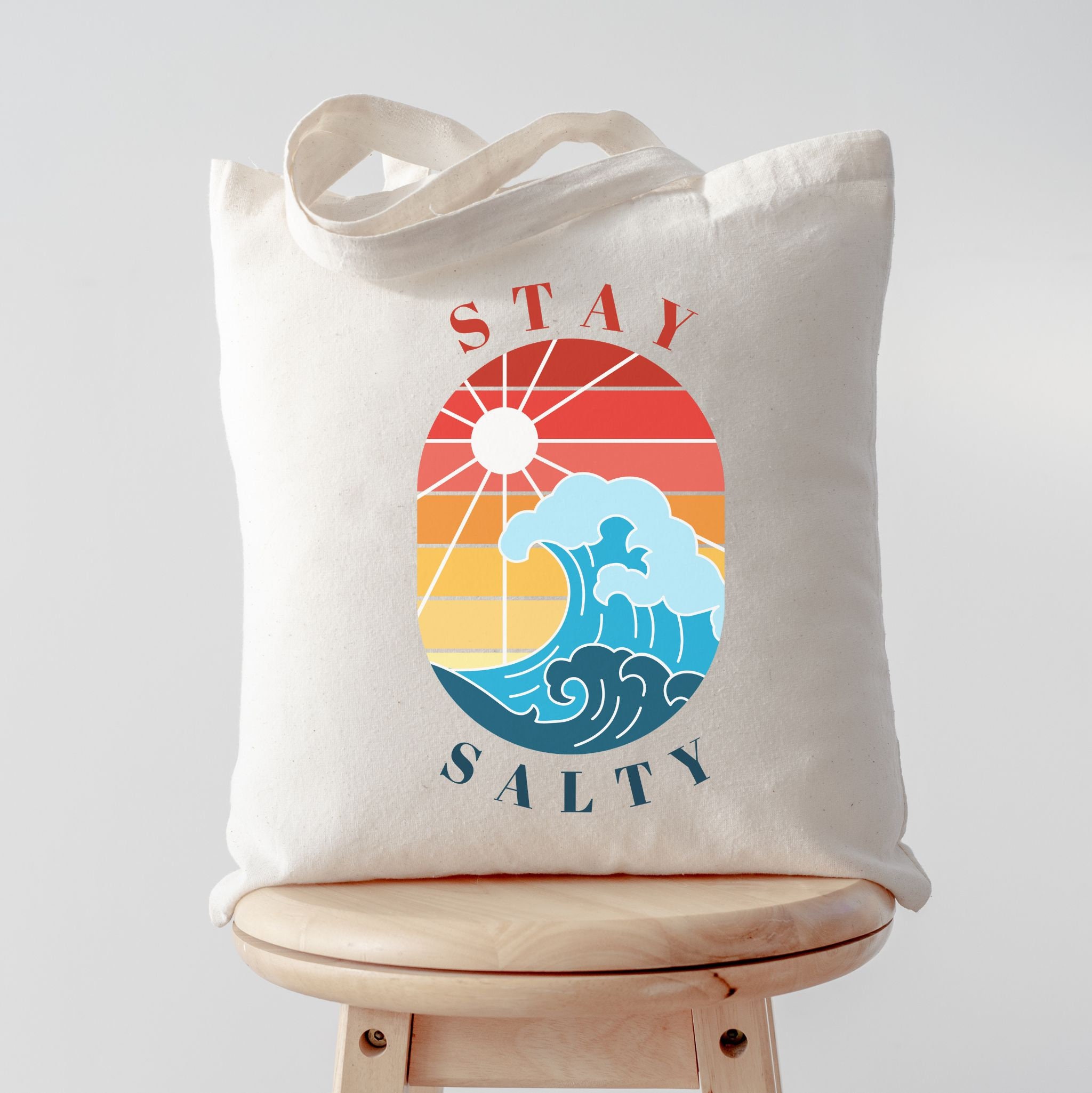 Stay Salty Tote Vintage Summer Travel Bag Beach Graphic - Etsy