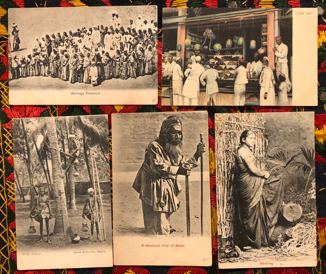 People of India: Five Postcards Ca 1910s - Etsy