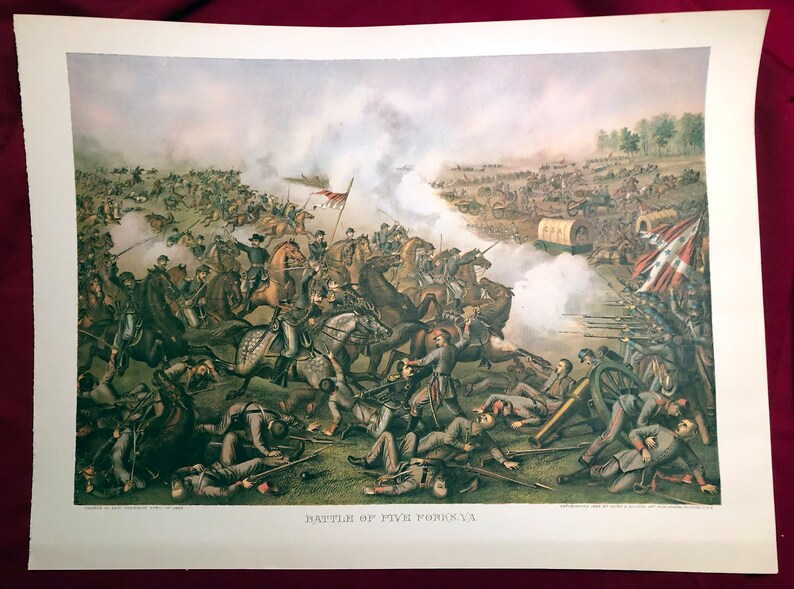 Battle of Five Forks Lithograph - Etsy
