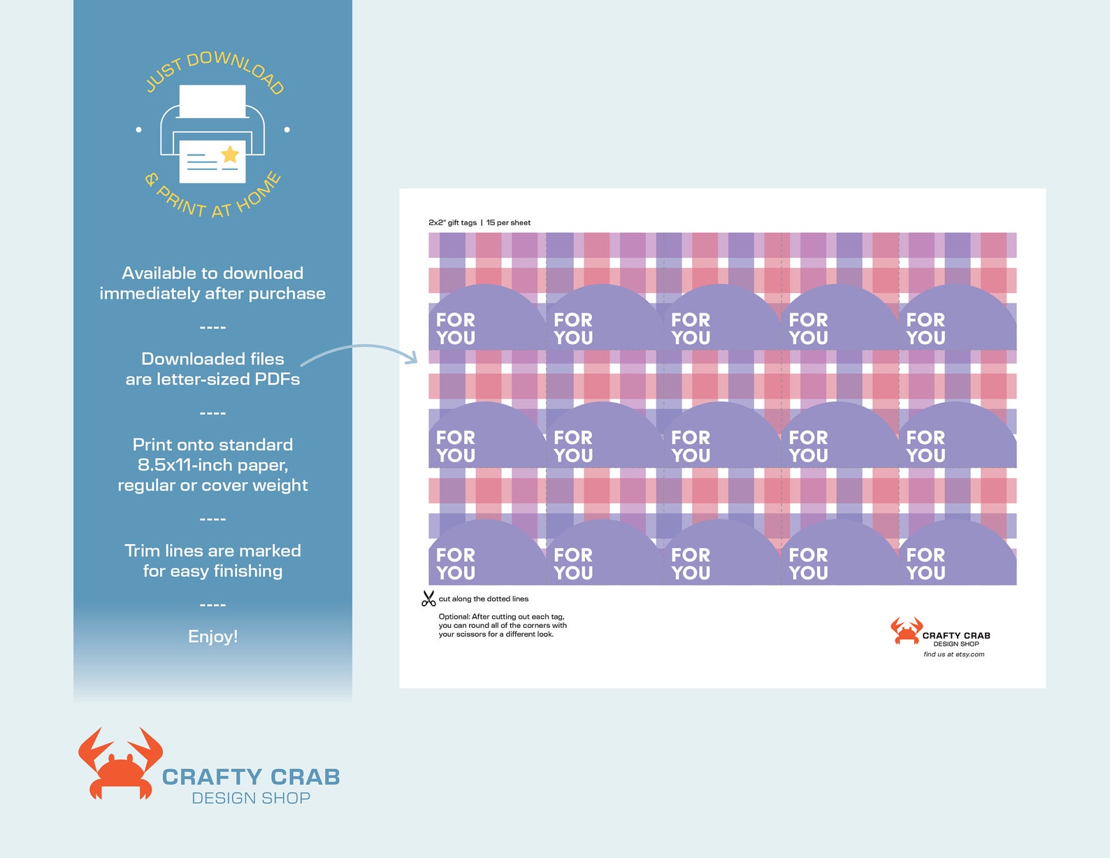 GIFT TAGS | 2x2” | Download and Print at Home | Tags for All of Your ...