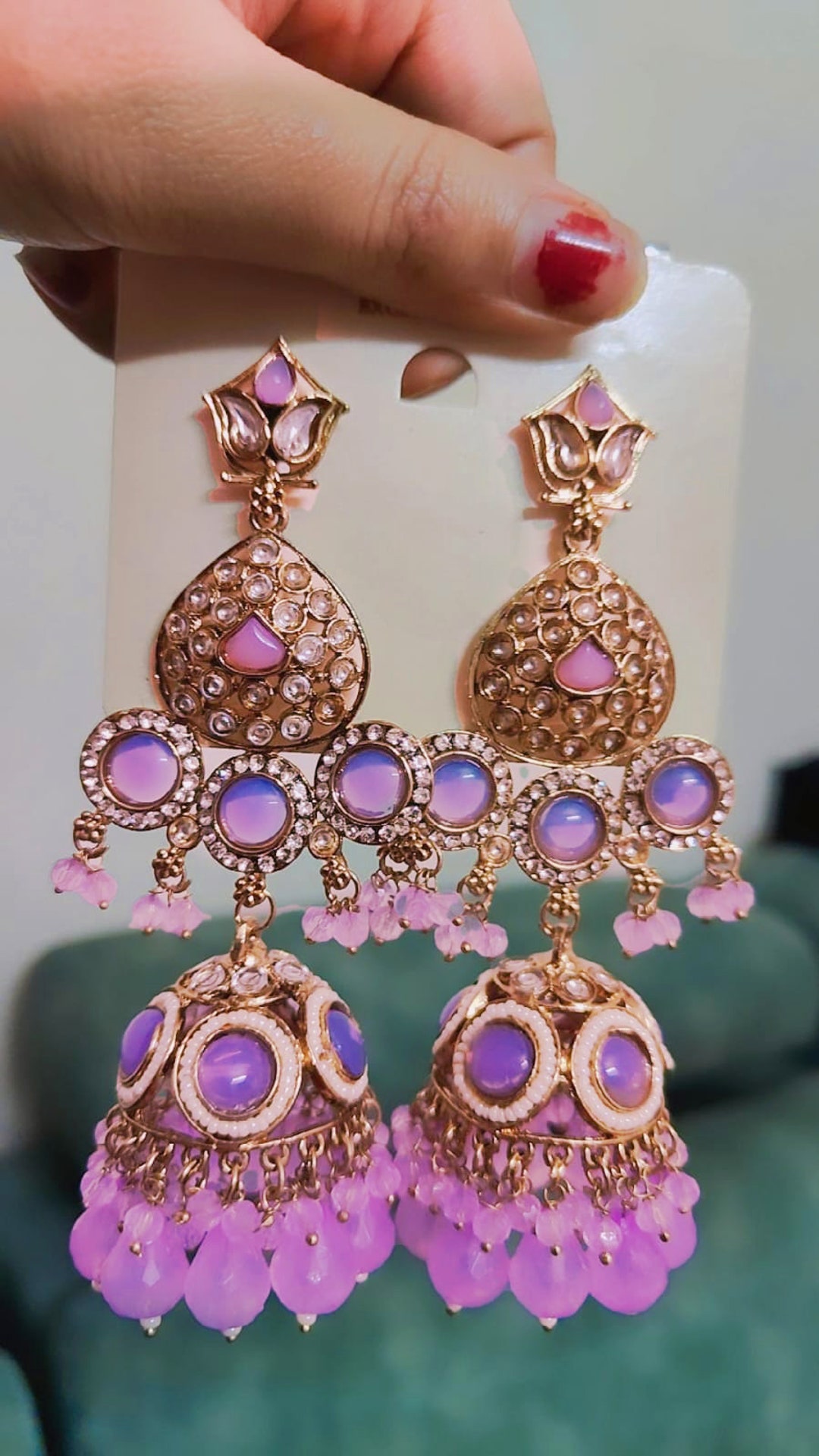 Jhumka Earrings, LIMITED EDITION Original White Pearl Long Jhumka ...