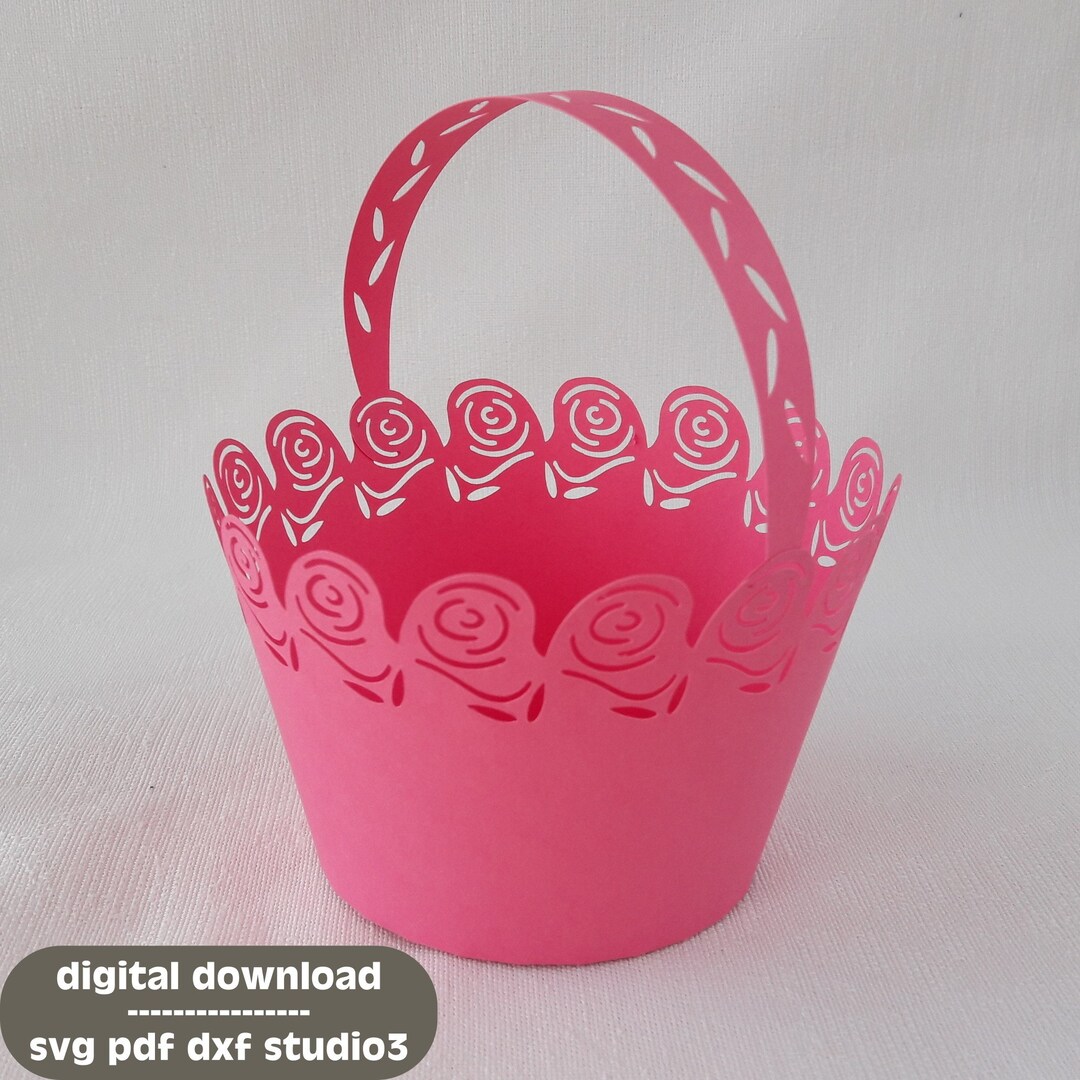 Easter Paper Basket SVG PDF DXF STUDIO3 Plotter Cut File Pat. 016 - Etsy