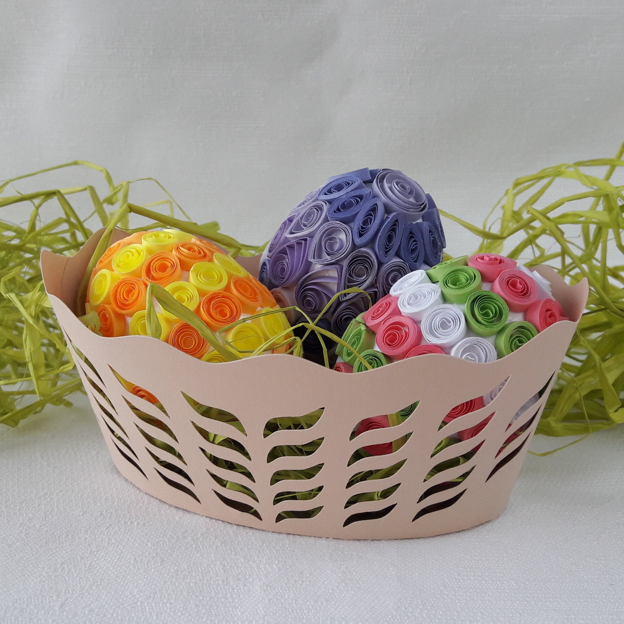 Easter Paper Basket Oval SVG PDF STUDIO3 Plotter Cut File Pat. 039 - Etsy