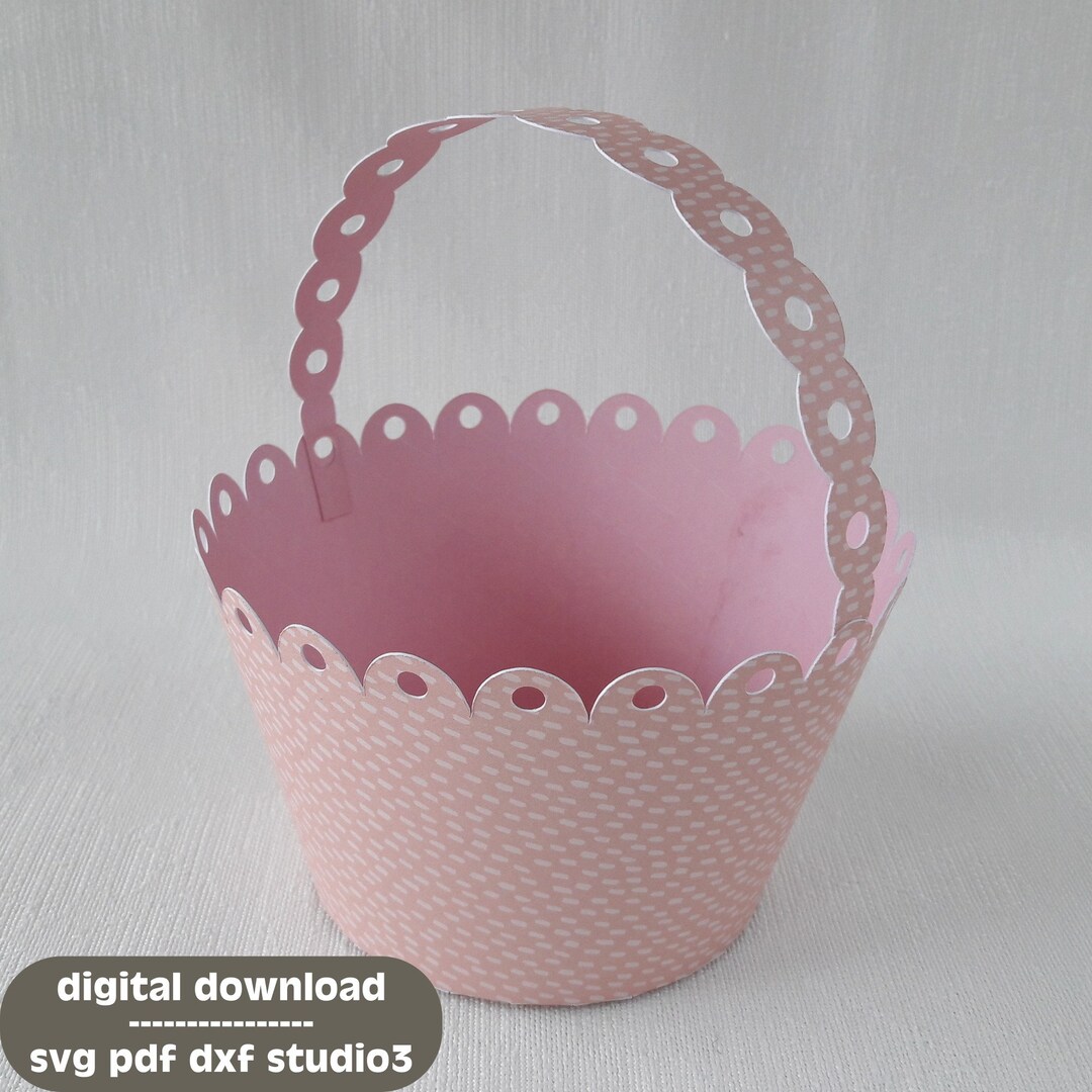 Easter Paper Basket Scalloped SVG PDF DXF STUDIO3 Plotter Cut File Pat ...