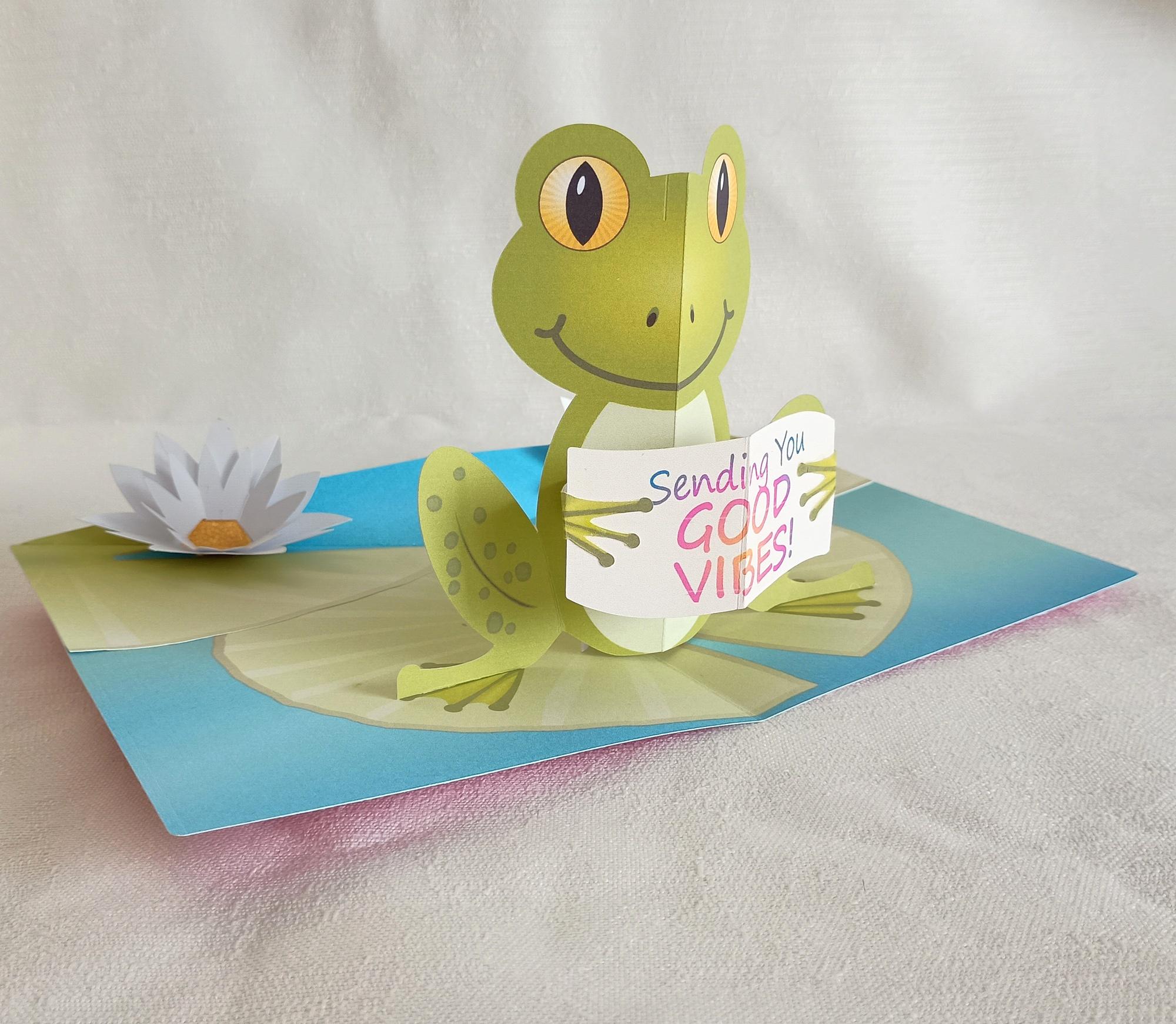 Pop up Card Template SVG Spring Frog Plotter Cut File | Pat. 049 - Etsy