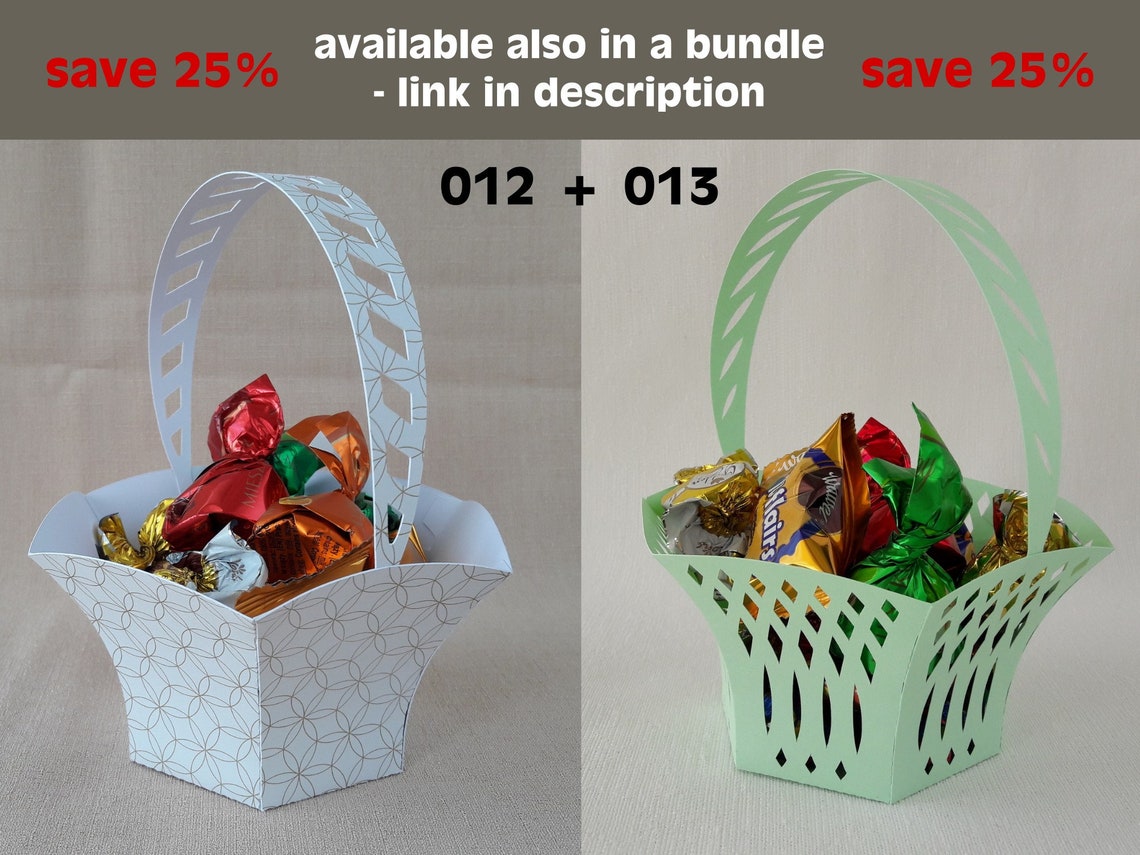 Easter Paper Basket SVG PDF Studio3 Plotter Cut File - Etsy