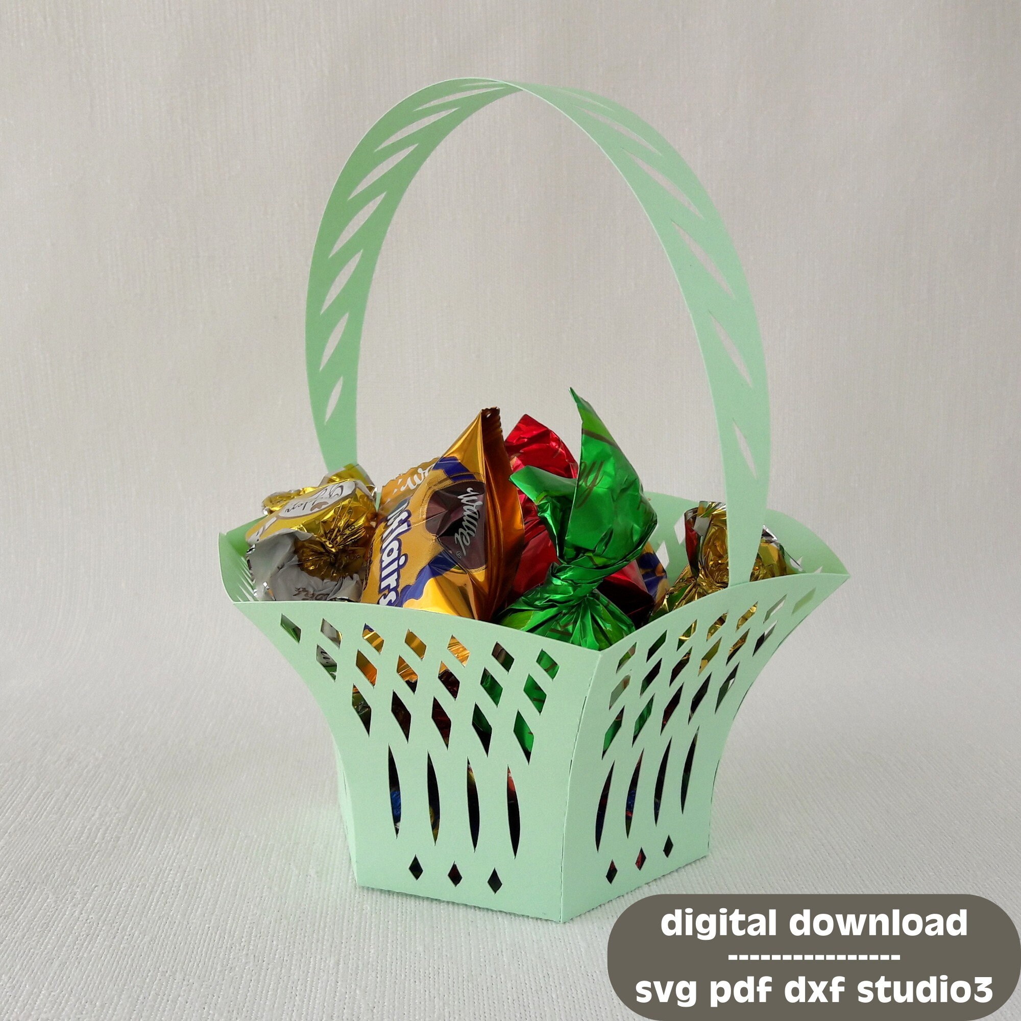 Easter Paper Basket Lace SVG PDF DXF STUDIO3 Plotter Cut File Pat. 013 ...