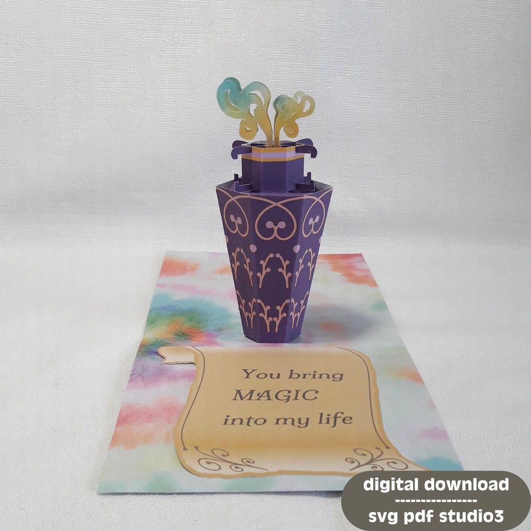Pop up Card Template SVG Magic Potion Plotter Cut File | Pat. 046 - Etsy UK