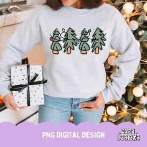 Retro Christmas Trees Png, Trendy Popular Png Christmas Shirt Design ...