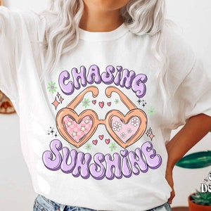 Chasing Sunshine Png Summer Design for Shirts, Preppy Png Designs, Cute ...