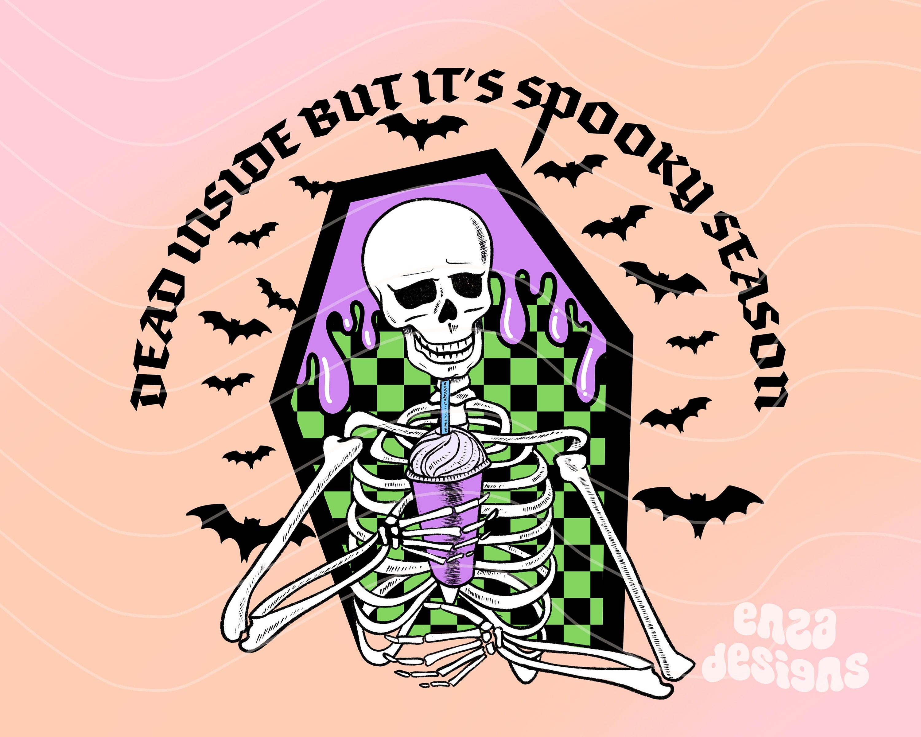 Dead Inside but It's Spooky Season Png, Skeleton Png, Funny Halloween ...