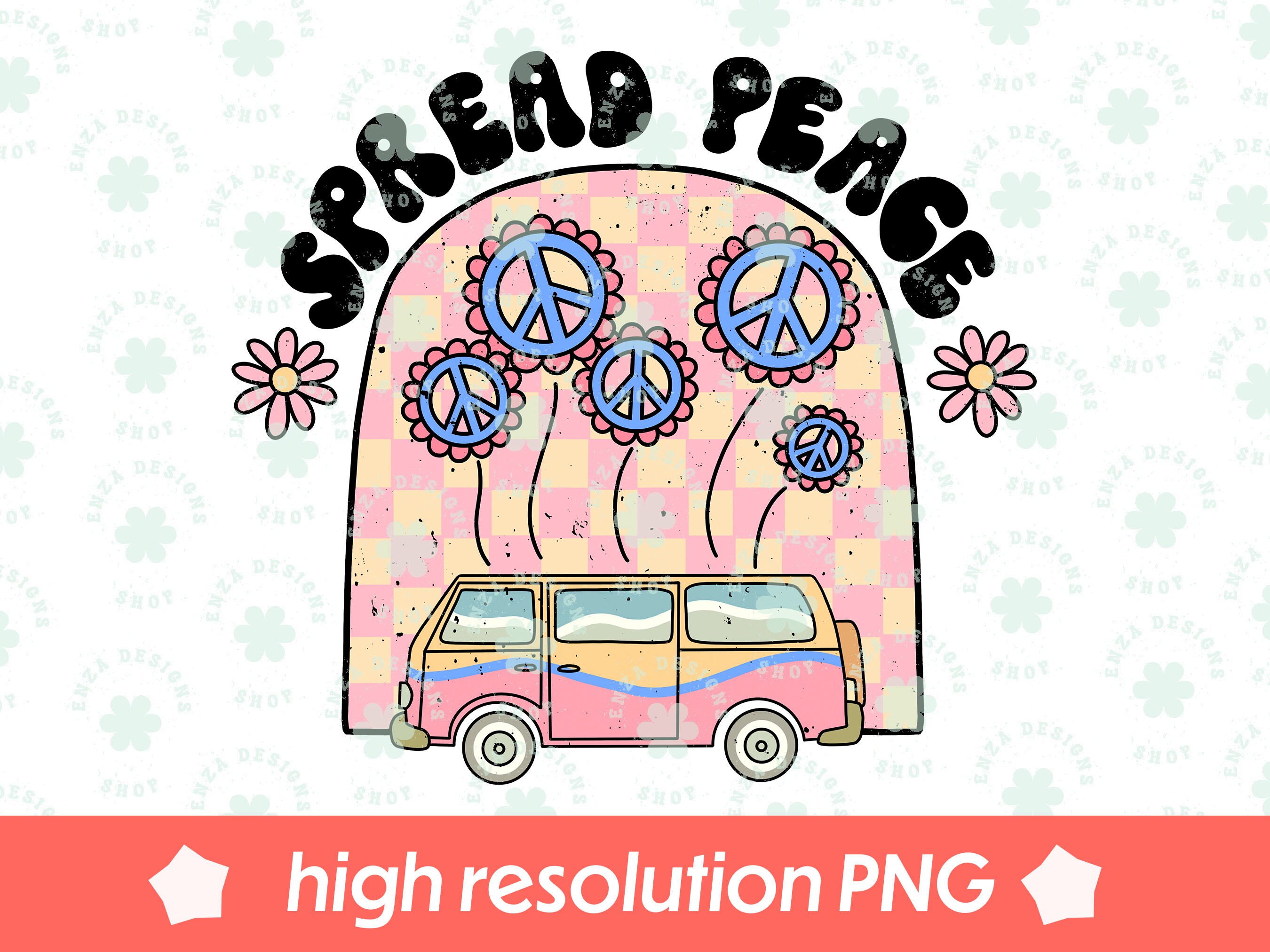 Spread Peace Png, Peace and Love Png, Hippie Van Png, Van Life Png ...