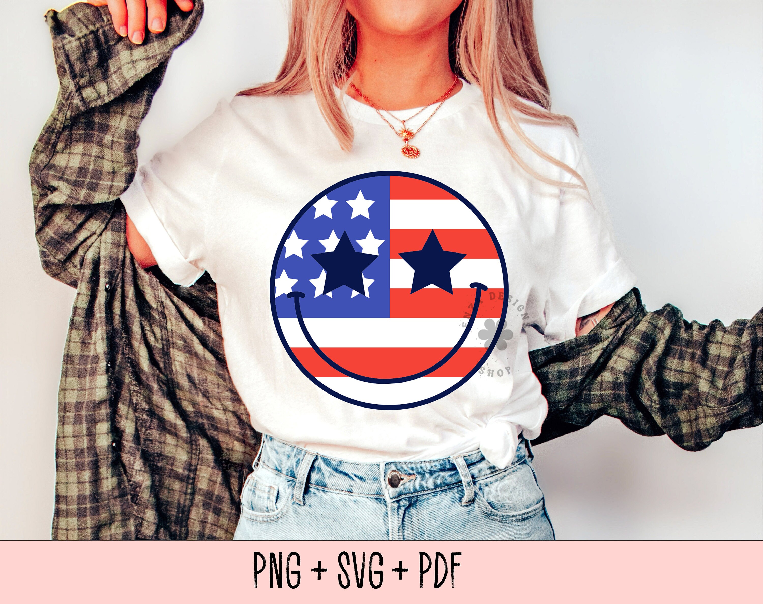 Smiley Flag Usa Svg, Usa Layered Svg, American Flag Svg, 4th of July ...