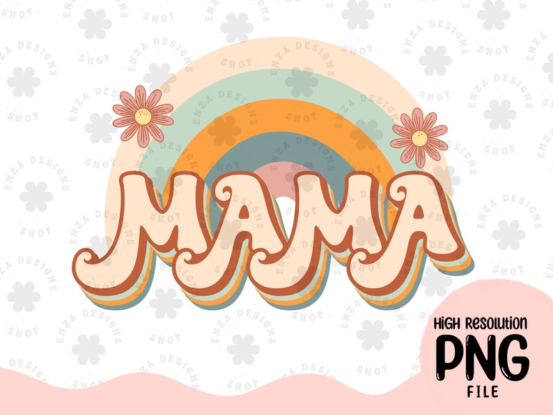Mama Vintage Boho Rainbow Png Boho Mom Png Mama Sublimation - Etsy