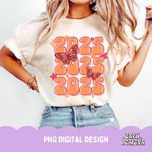 2025 Png, Preppy 2025 Shirt Png, Retro New Year Png Digital Download ...