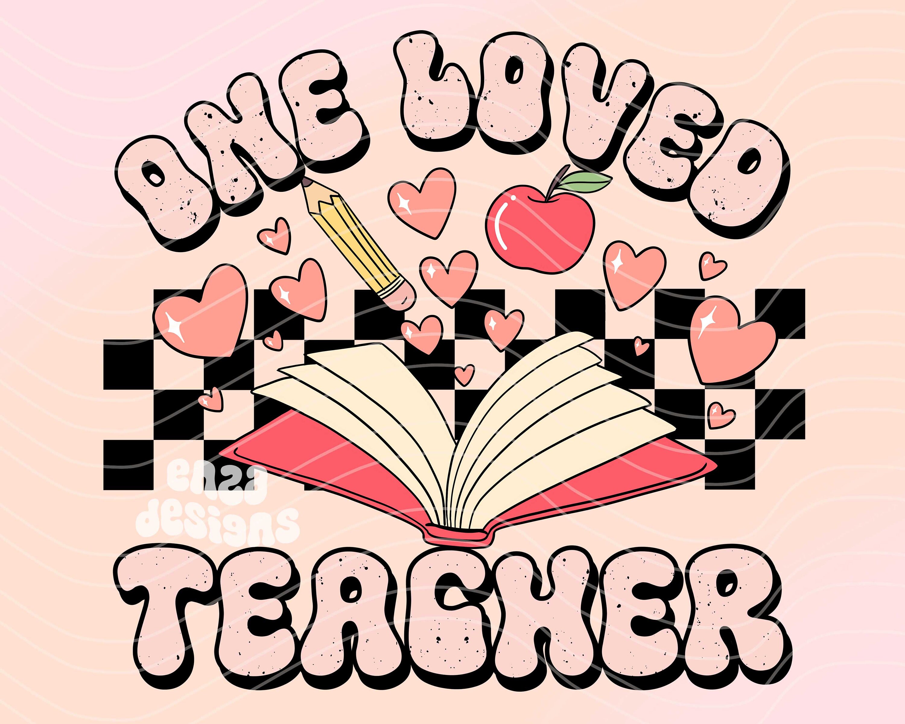 One Favorite Teacher Png, Teacher Valentines Day Png, Retro Valentines ...