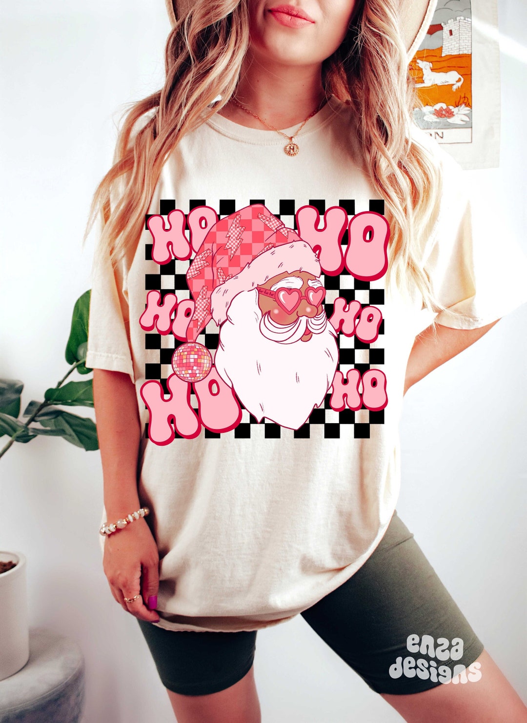 Retro Santa Png, Disco Santa Png, Pink Christmas Png, Pink Santa Claus ...