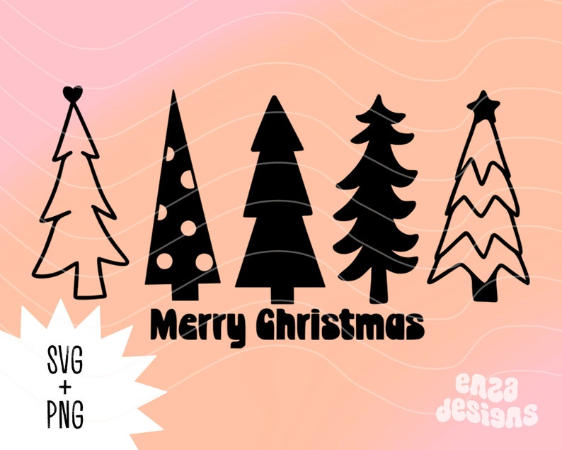Christmas Trees Svg Cutting File for Cricut, Merry Christmas Svg Png ...
