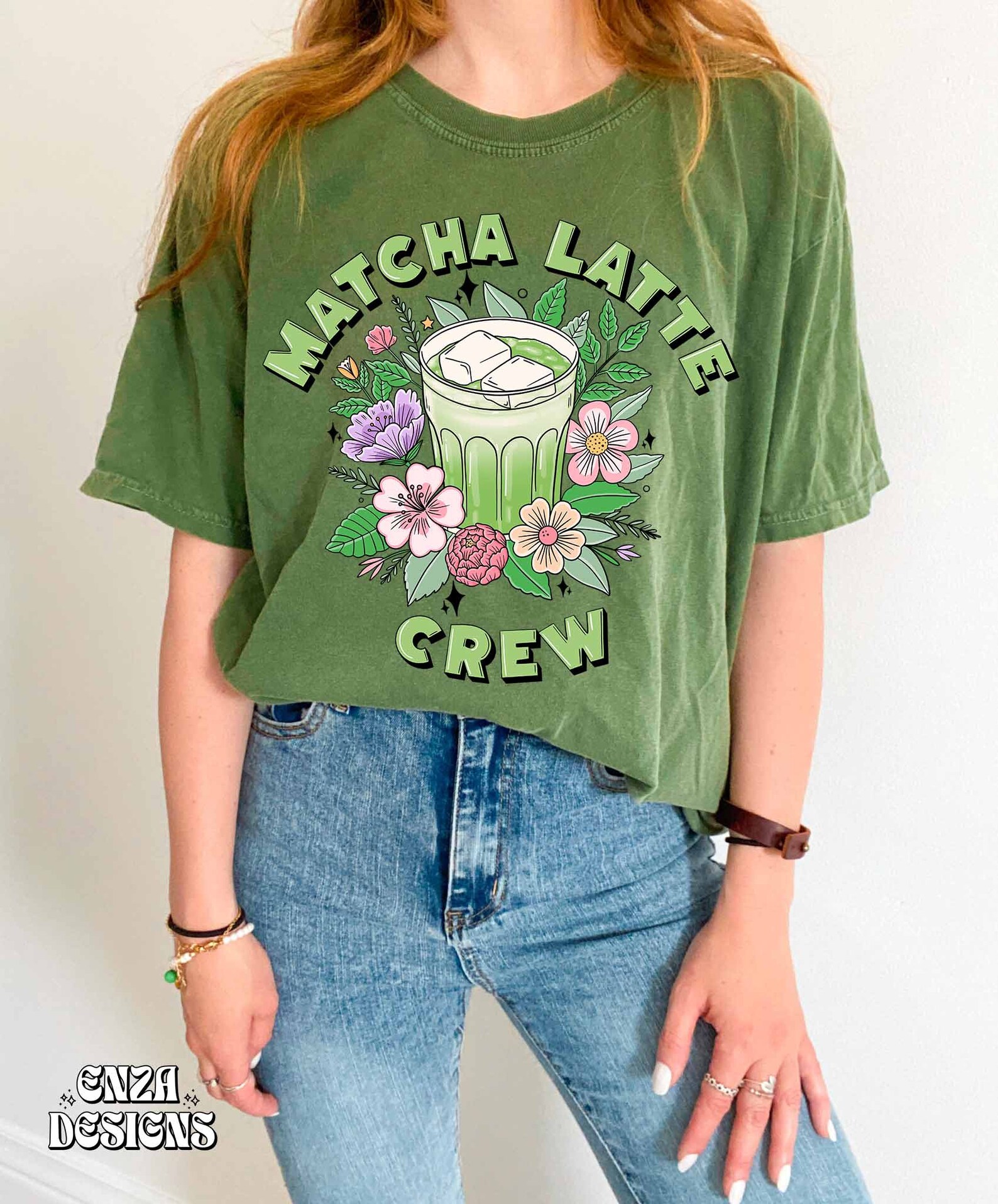 Matcha Latte Crew Png Sublimation Design for Shirts Digital Download ...