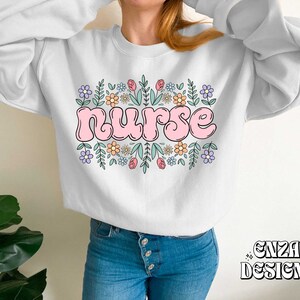 Floral Nurse Png Sublimation Design Digital Download, Nurse ...