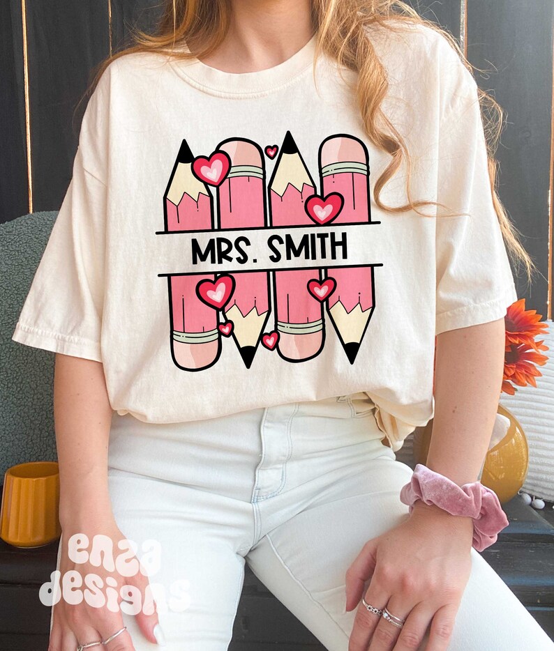 Custom Valentines Day Teacher Shirt Png, Teacher Valentines Png ...