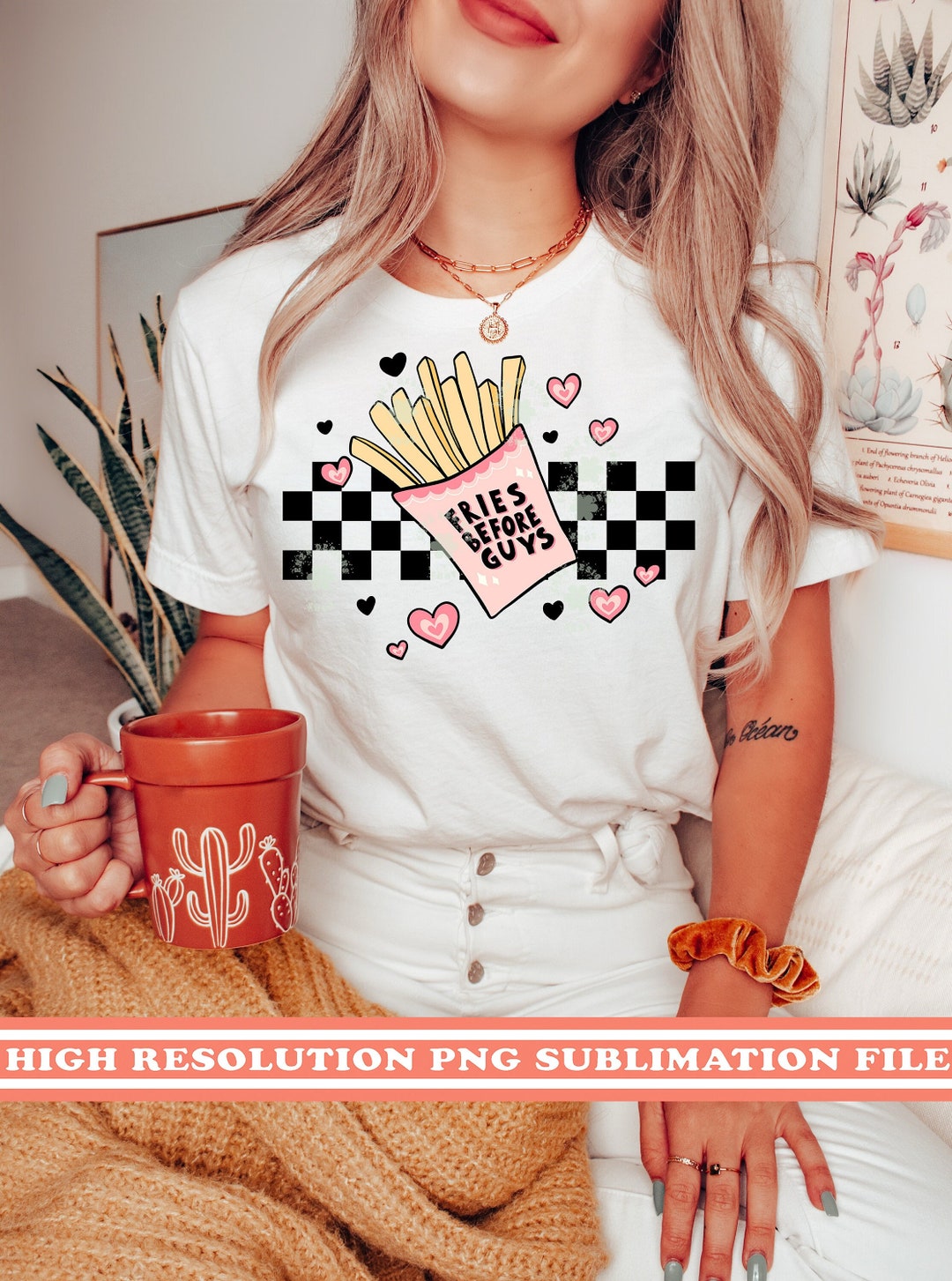 Fries Before Guys Png, Valentines Day Png, Retro Valentines Png ...