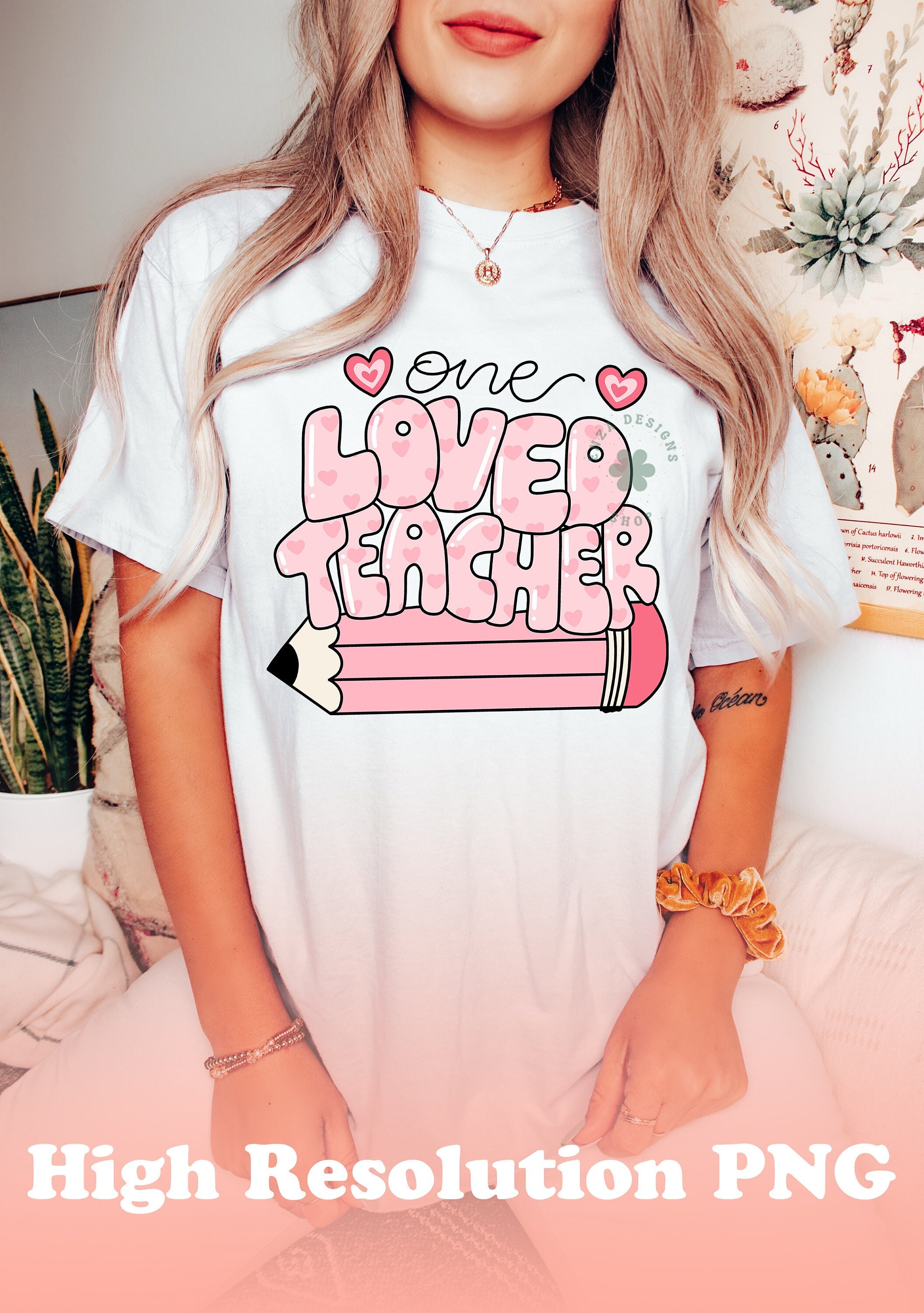 One Loved Teacher Png, Teacher Valentines Day Png, Retro Valentines Png ...