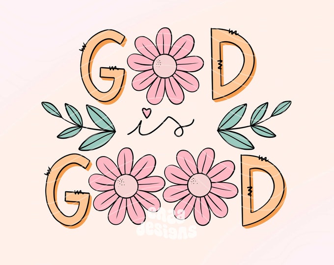 Cute Letter God is Good PNG - Etsy