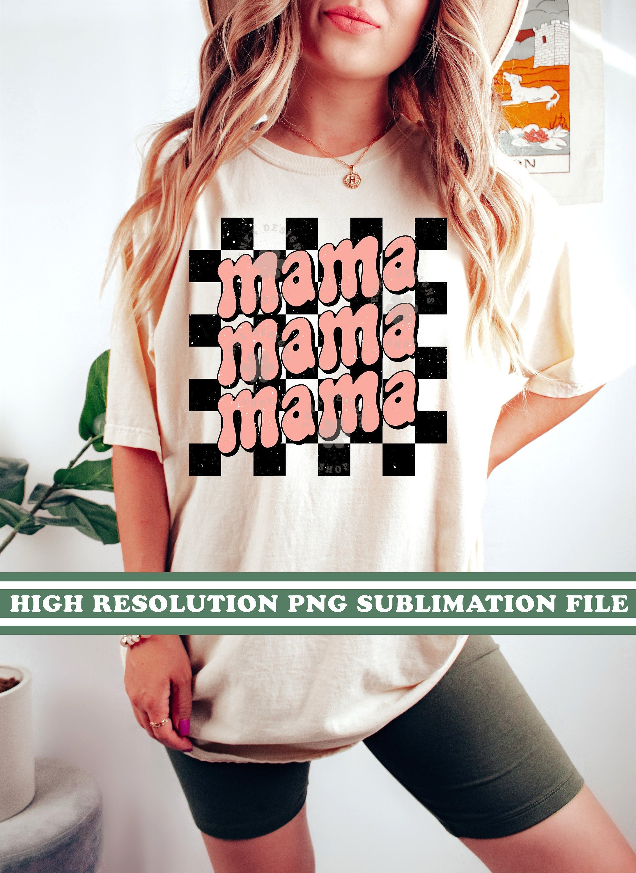Retro Mama Png, Checkered Mama Png, Grunge Mama Png, Retro Mom Shirt ...