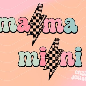 Mama and Mini Svg, Mommy and Me Svg, Checkered Mama Svg, Mama Mini ...