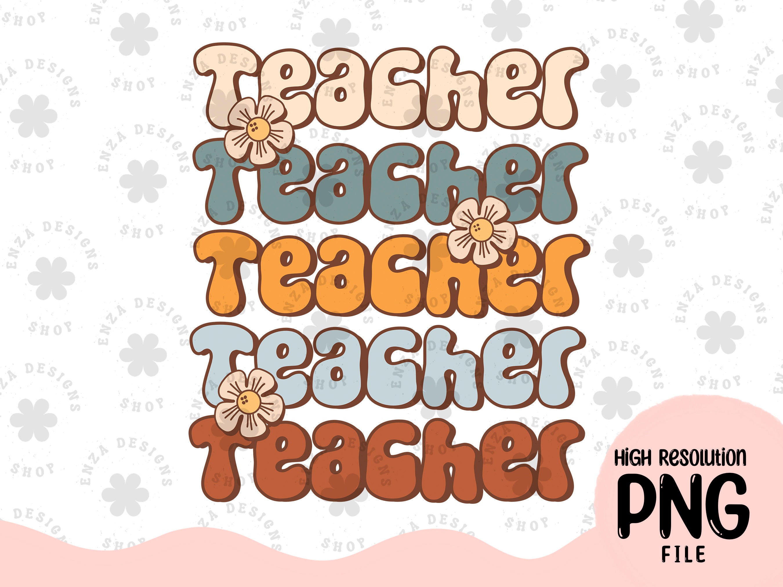 Retro Teacher Png, Teacher Designs, Spring Teacher Design, First Grade ...
