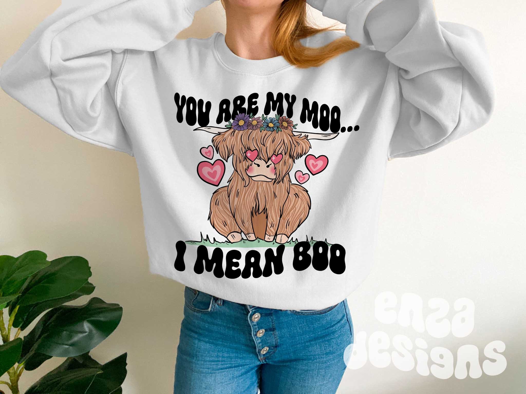 You Are My Moo I Mean Boo Png, Western Valentines Day Png, Highland Cow ...