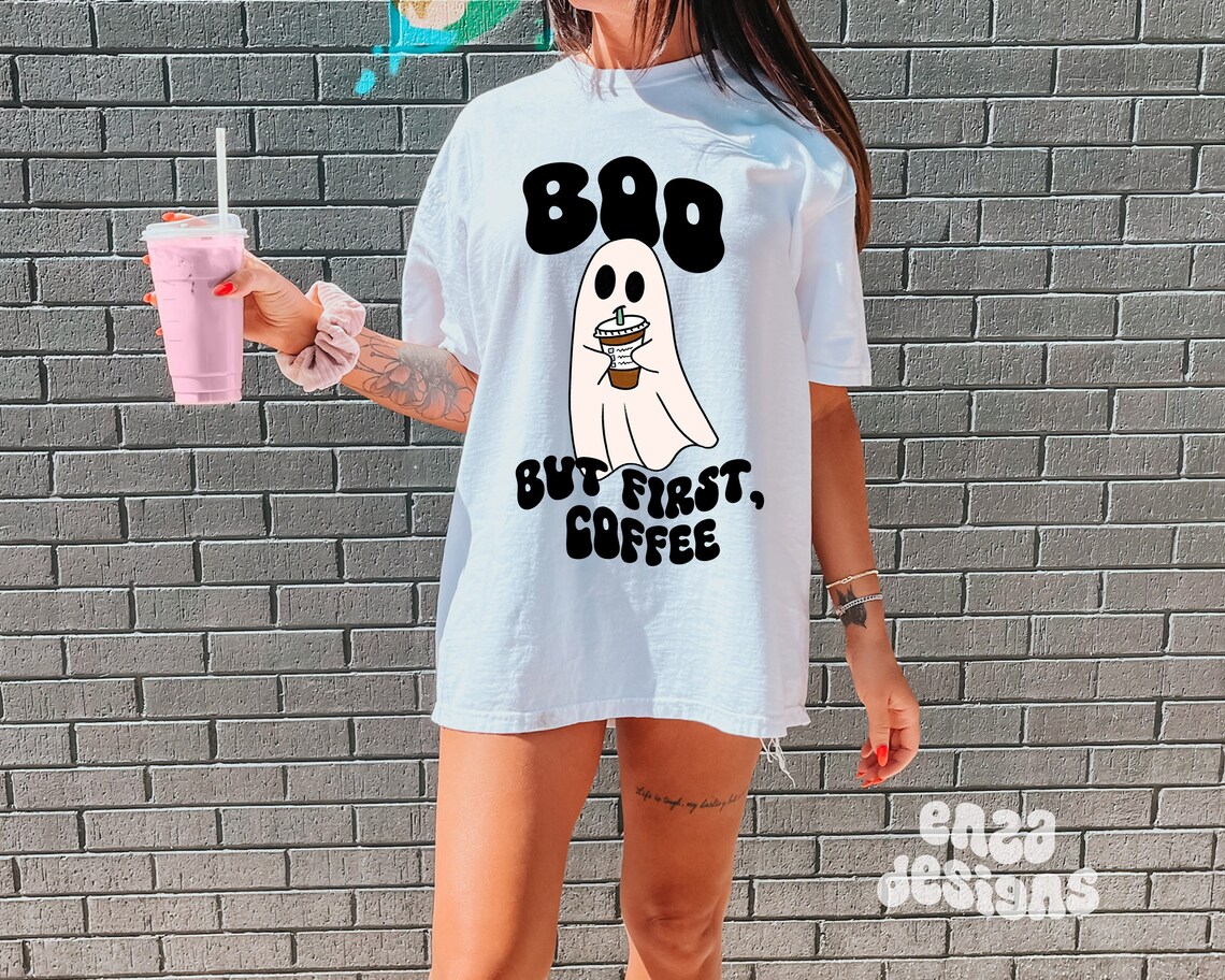 Boo but First Coffee Png Retro Halloween Png Ghost Png - Etsy
