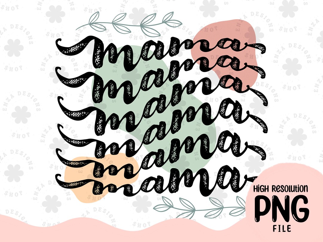 Boho Mama Wavy Png, Mama Shirt Design, Floral Mama Png, Mothers Day Png ...