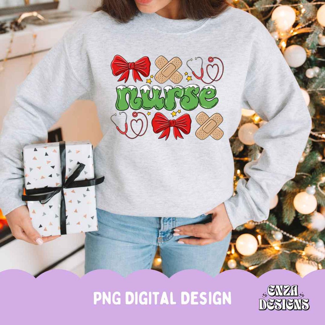 Nurse Christmas Png Sublimation Design Digital Download, Nurse Holiday ...