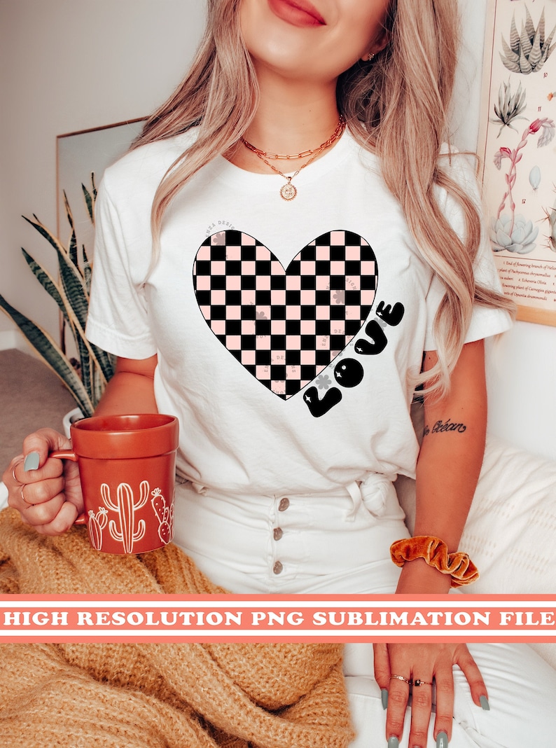 Checkered Heart Png, Love Png, Valentines Day Png, Retro Valentines Png ...
