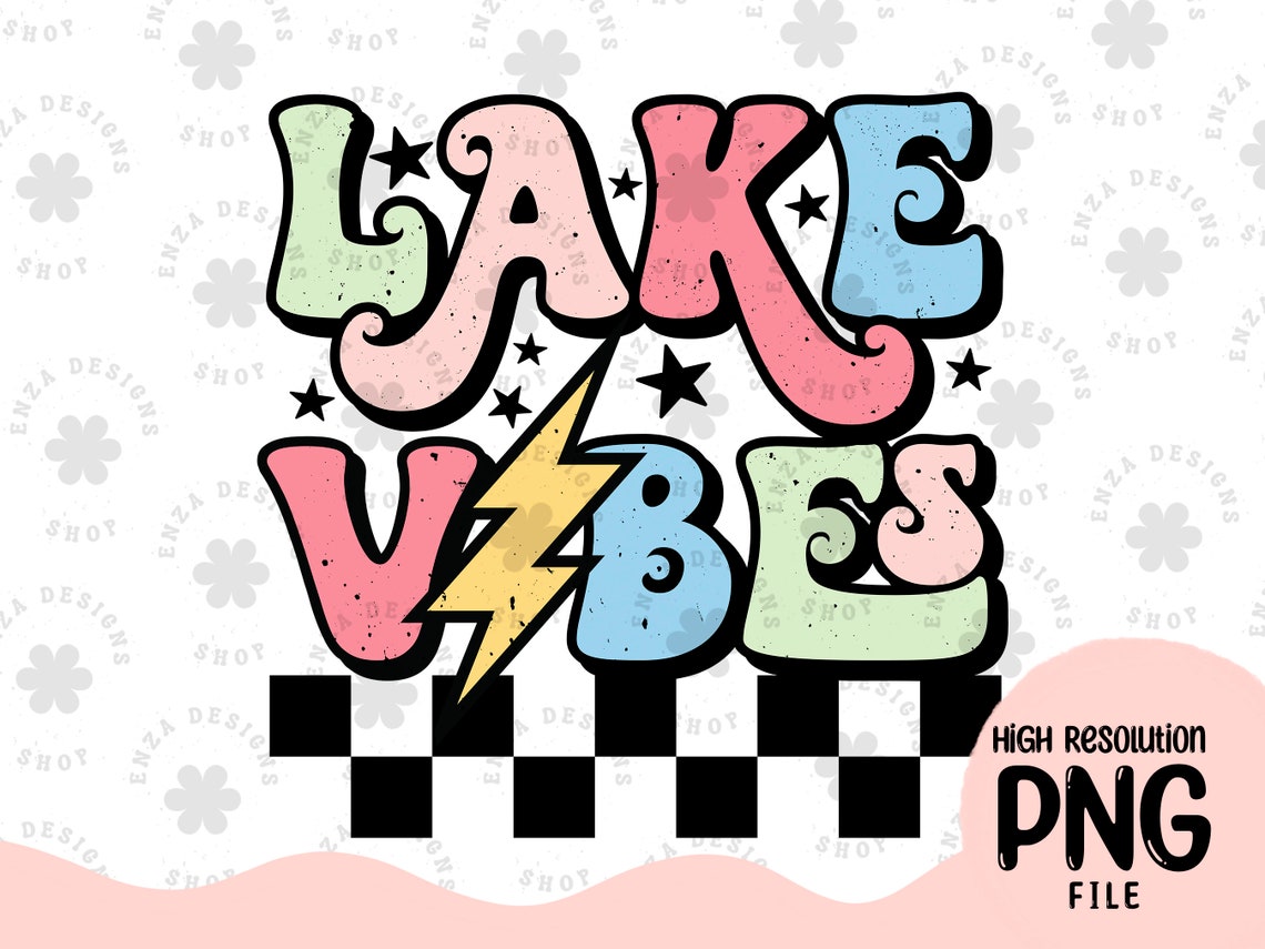 Lake Vibes Png, Lake Life Png, Lake Png Digital Download, Retro Lake ...