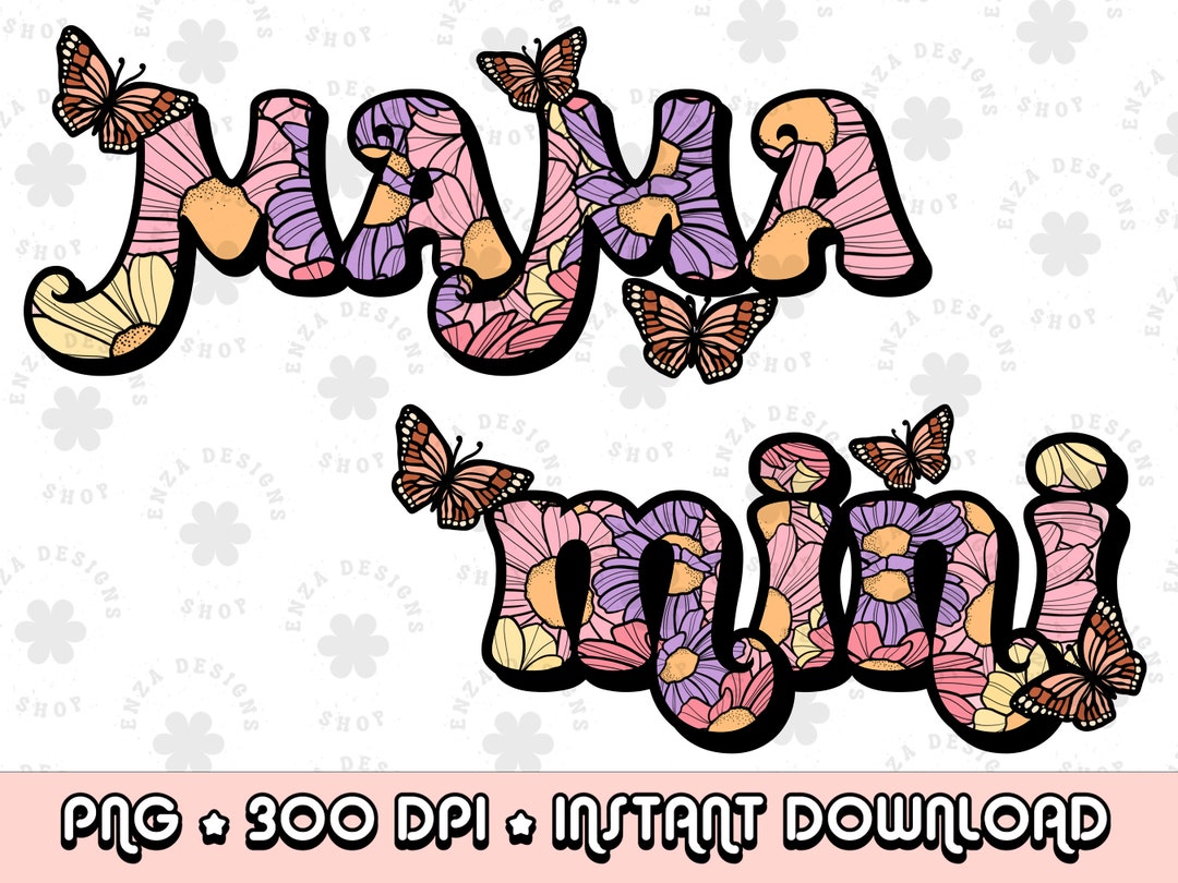 Mama Mini Png, Matching Mama Mini Png, Floral Mama Png, Mama and Mini ...