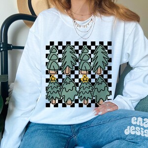 Checkered Trees Png, Christmas Png, Retro Christmas Png, Kids Christmas ...
