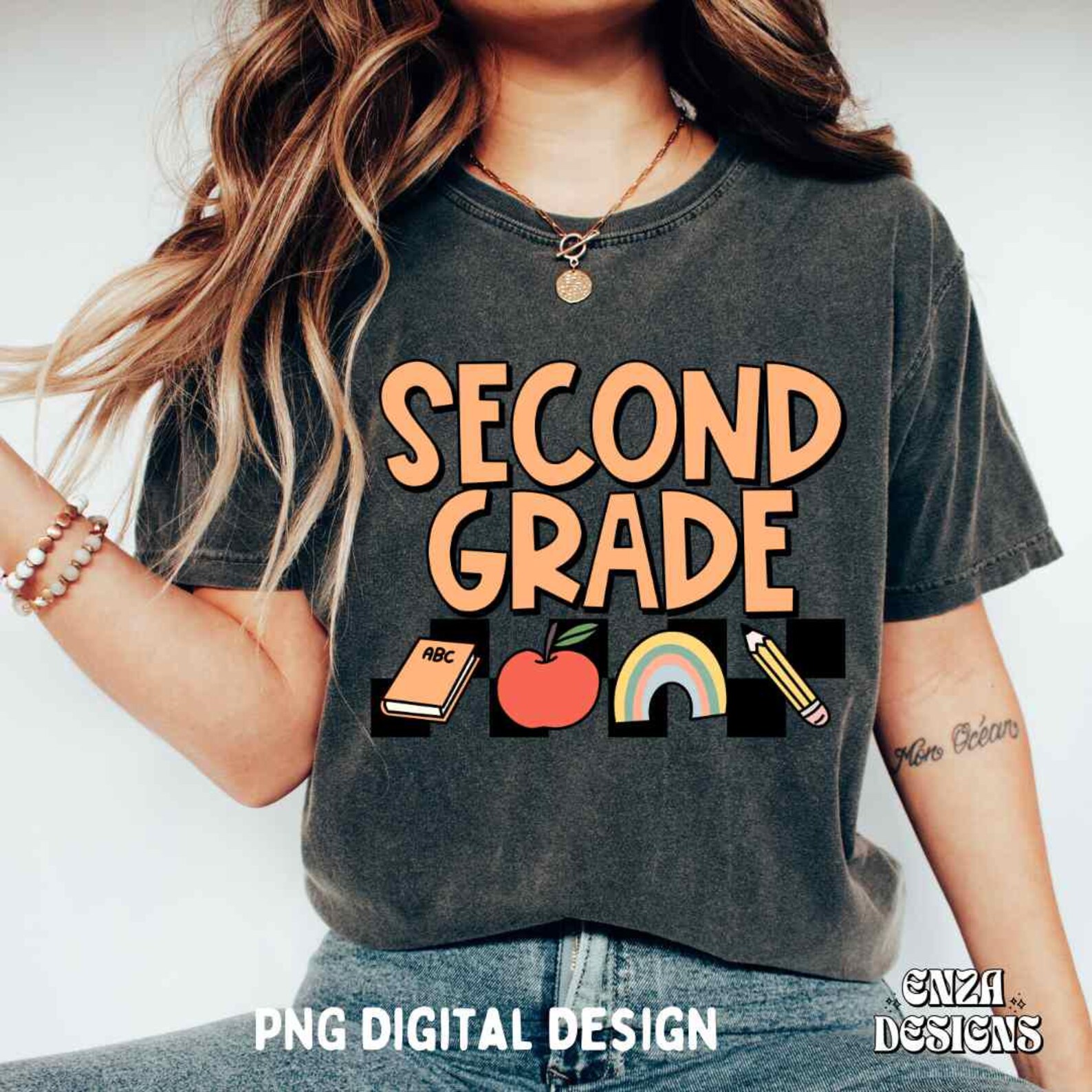 Second Grade Png, Back to School Png, Second Grade Shirt Png Design ...