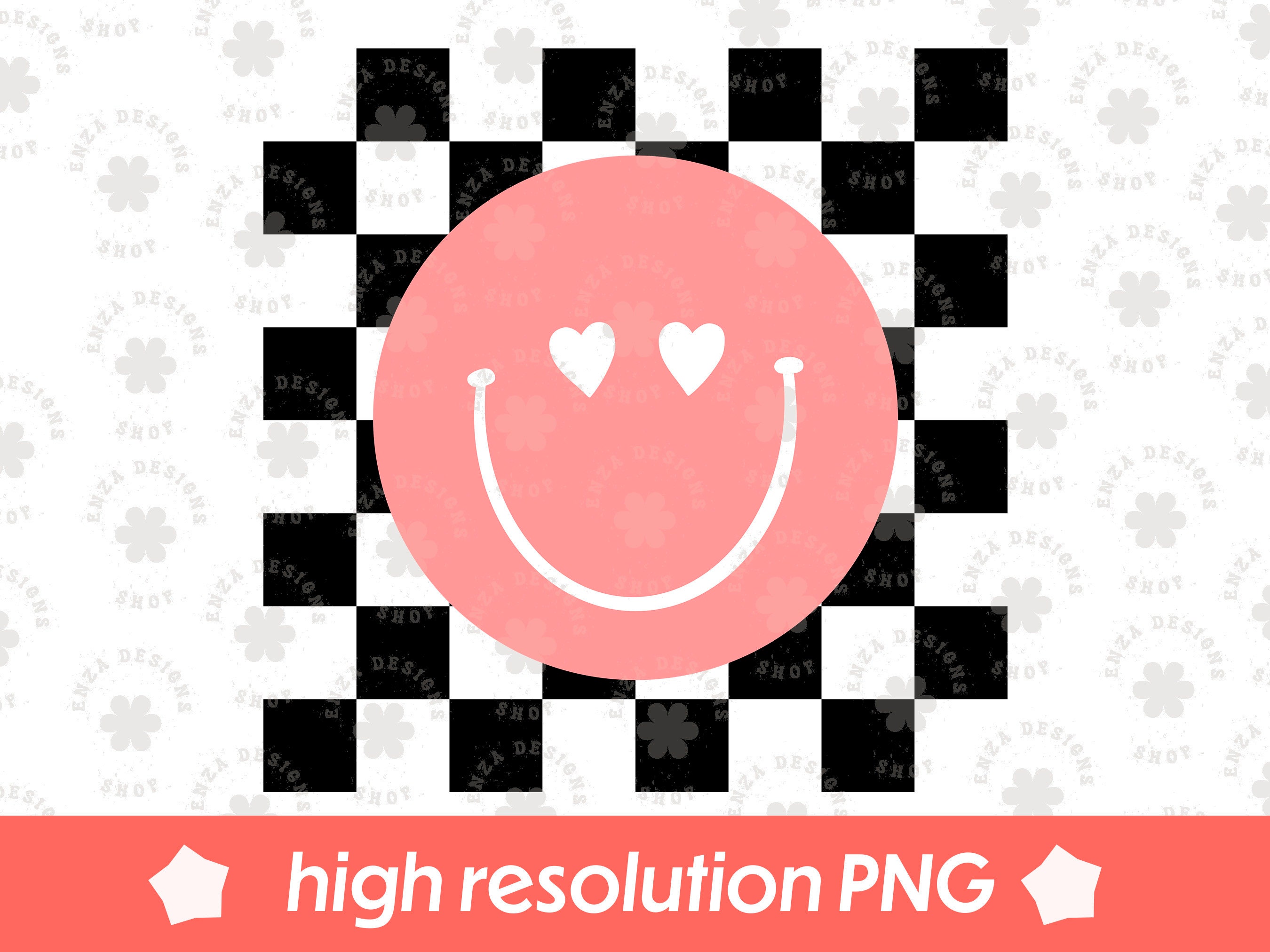 Checkered Smiley Face Png, Valentines Day Png, Retro Smiley Png, Retro ...