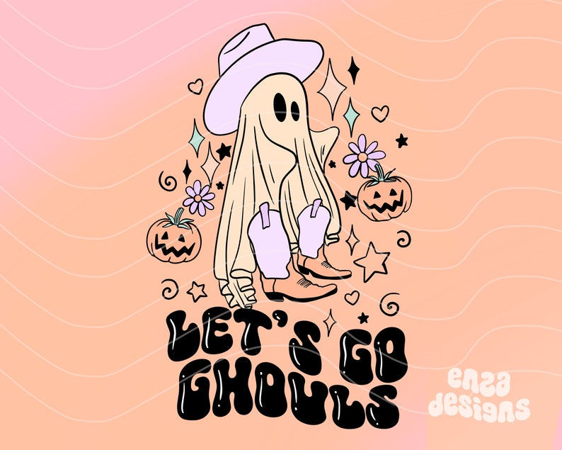Let's Go Ghouls Png, Halloween Shirt Png, Western Halloween Png ...