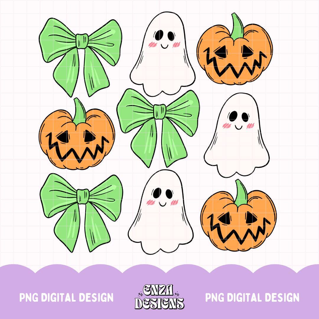 Cute Ghost Coquette Halloween Png, Pumpkin Png for Shirts, Kids ...