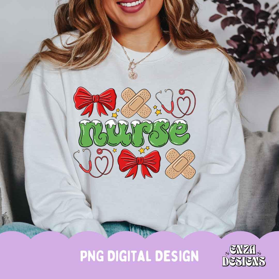 Nurse Christmas Png Sublimation Design Digital Download, Nurse Holiday ...