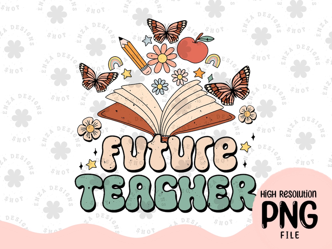 Future Teacher Png, Retro Teacher Png, Boho Teacher Clipart, Teacher ...