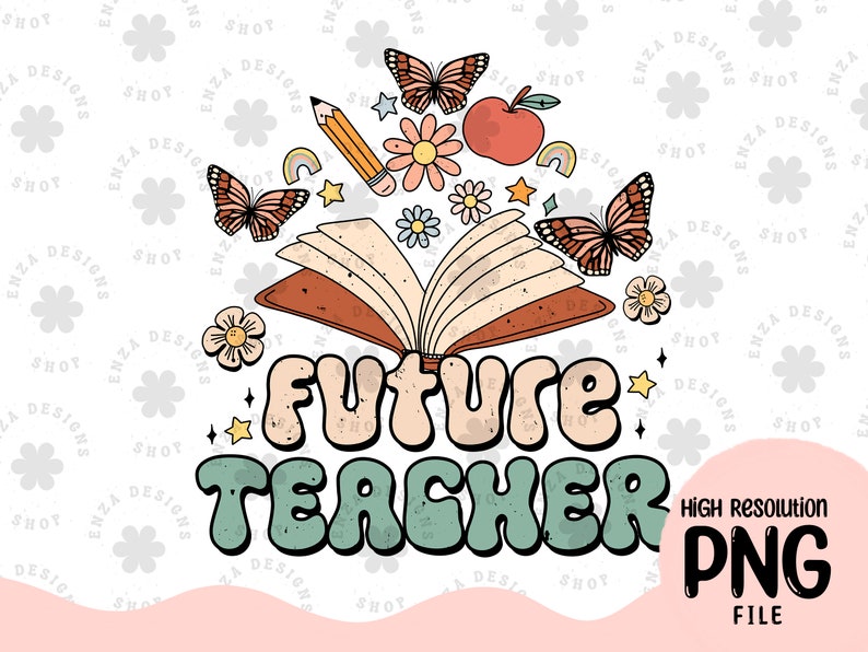 Future Teacher Png, Retro Teacher Png, Boho Teacher Clipart, Teacher ...