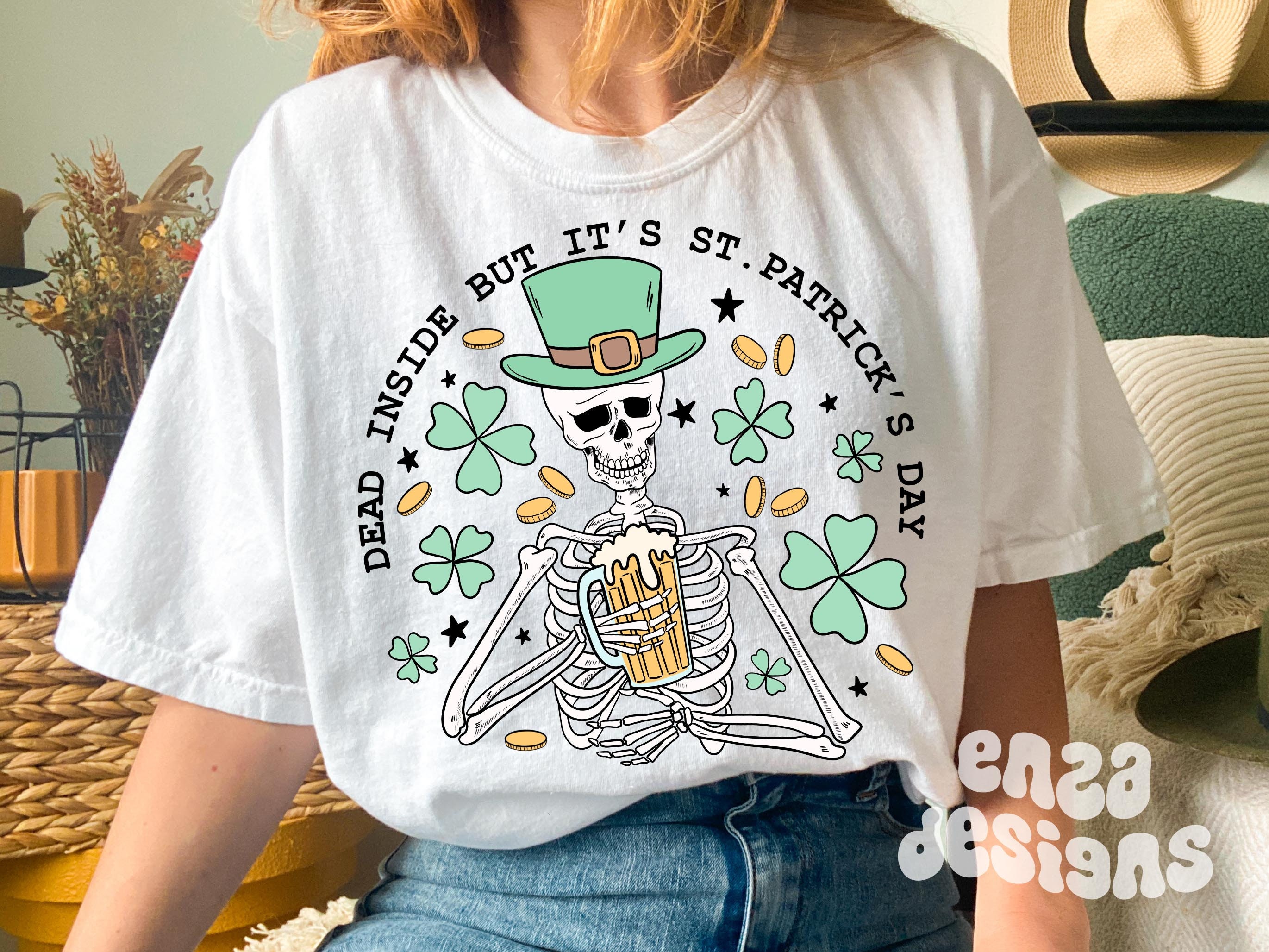 Dead Inside but It's St Patrick Day Png, St Patrick Design Png, Funny ...